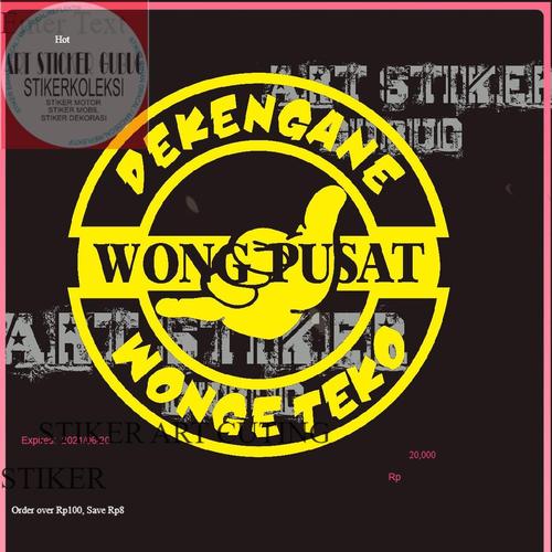 Jual stikercuting bahannyala dekengane wong pusat wonge teko ...