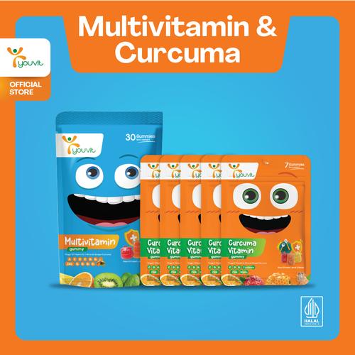 Promo Youvit Multivitamin Anak dan Curcuma Anak 5 Sachet (Paket Sebulan ...