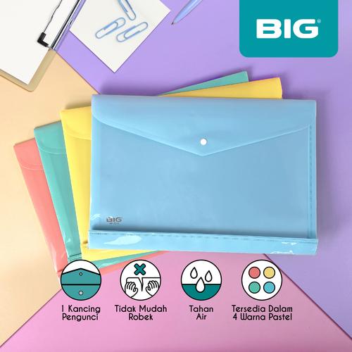 Promo BIG Map Kancing 1 F4 Pastel Folio Plastik Dokumen Punggung File ...
