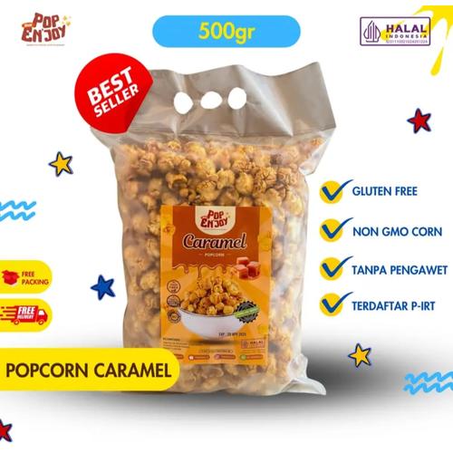 Jual (NEW)POPCORN CARAMEL 500GR -pop enjoy /makanan manis crispy ...