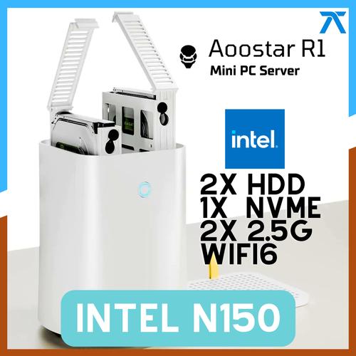 Jual NAS Server / Mini PC / Soft Router - Aoostar R1 - 2 Bay SATA + 1 ...