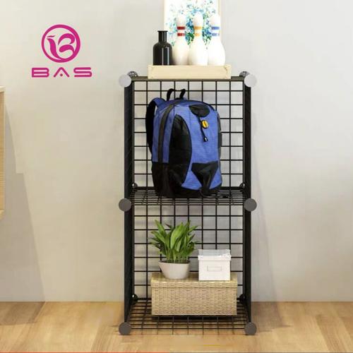 Promo BAS Rak buku besi lemari baju portable rak serbaguna lemari ...