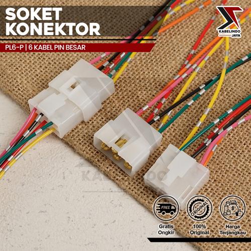 Jual Soket Konektor Kabel 6 Pin Besar / Socket Sambung Mobil Motor - 6 ...