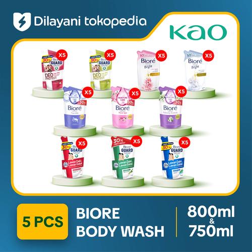 Promo [Special Creator] Biore 800ml Pouch Refill Fivepack - Sabun Mandi ...