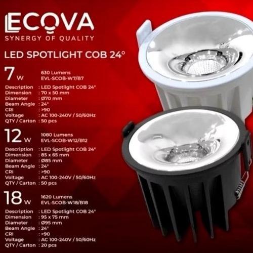 Jual ECOVA - Lampu Downlight SpotLight LED COB 24° With Reflector 18 Watt Lampu Sorot Spot LED ...
