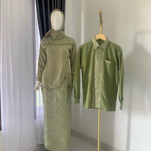 Jual AMIRA SAGE mix Songket premium, kemeja toyobo Couple baju ...