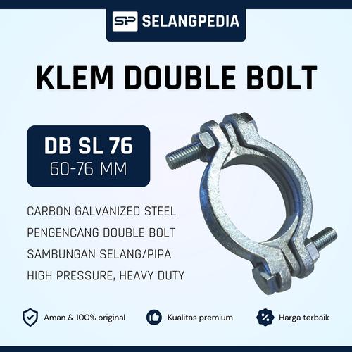 Jual Klem Double Bolt DB SL 76 Hose Clamp Selang Pipa Heavy Duty Besi ...