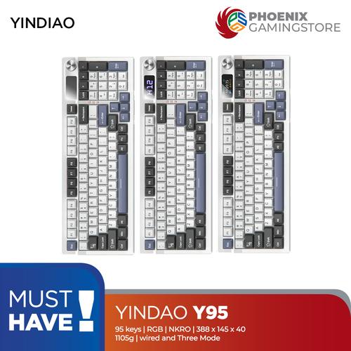 Jual Yindiao Y95 Wireless/Wired Mechanical Keyboard RGB with Screen and ...