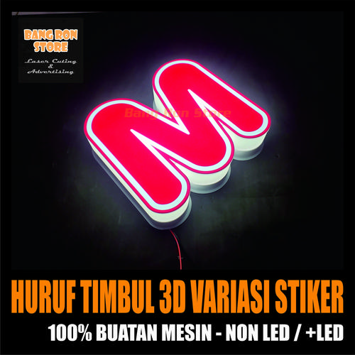 Jual Huruf Timbul 3D Akrilik / Mika & Sticker - 100% Buatan Mesin - Non ...