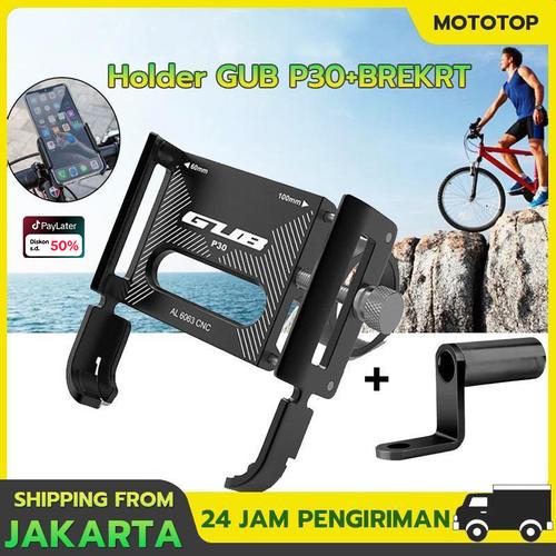 Promo GUB P30 Original Phone Holder Hp Sepeda Motor Alumunium Alloy Tempat Hp Motor Mobil ...