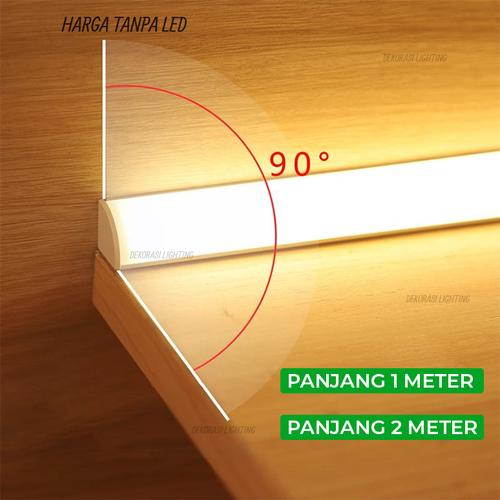 Jual Kap rumah lampu segitiga 2meter 1m housing strip led list rell ...