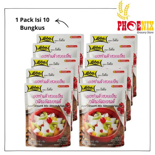 Jual Lobo Agar Bubuk Rasa Almond 130 Gram 1 Pack isi 10 Bungkus ...