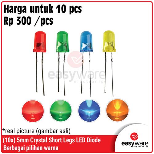 Jual 10x LED 5mm Crystal Red Green Blue Yellow White LED F5 Crystal LED ...