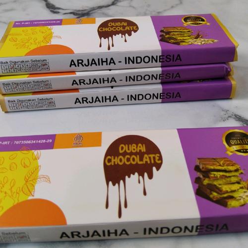 Jual Coklat Dubai Premium 100 gram Arjaiha Indonesia Crispy Kunafa Pisthacio Chocolate - Kab ...