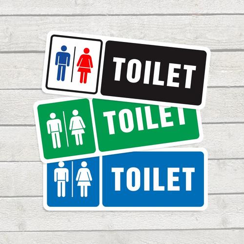 Jual Sticker Label Sign Vinyl Stiker Pintu Toilet Kamar Mandi 9 x 23,5 ...