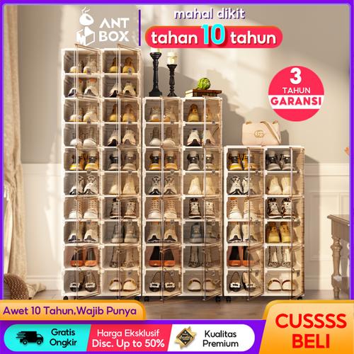 Promo ANTBOX Rak Sepatu Kotak Sepatu Import Akrilik Transparan 10 Susun ...
