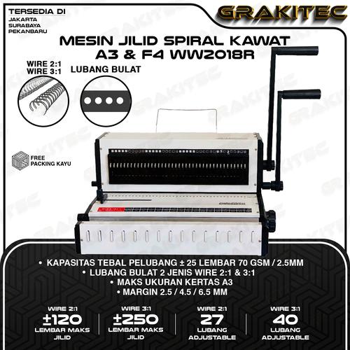 Promo Grakitec Mesin Jilid Spiral Kawat WW2018R 3:1 & 2:1 F4 & A3 ...