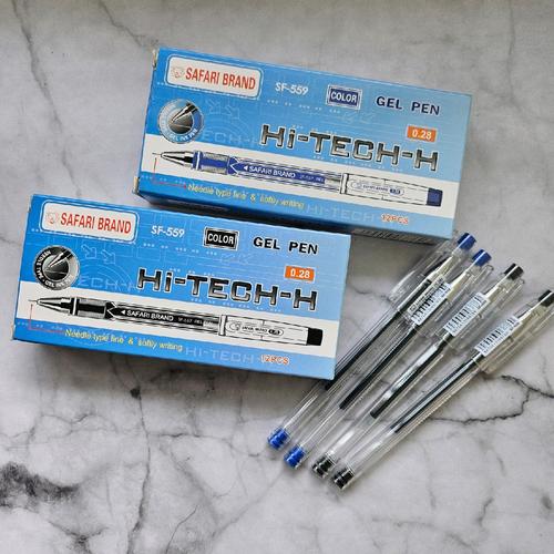 Jual Bolpen Ballpoint Pena Hi-Tech Warna Biru dan Hitam Safari Brand Berkualitas Tinta Gel Pen 0 ...