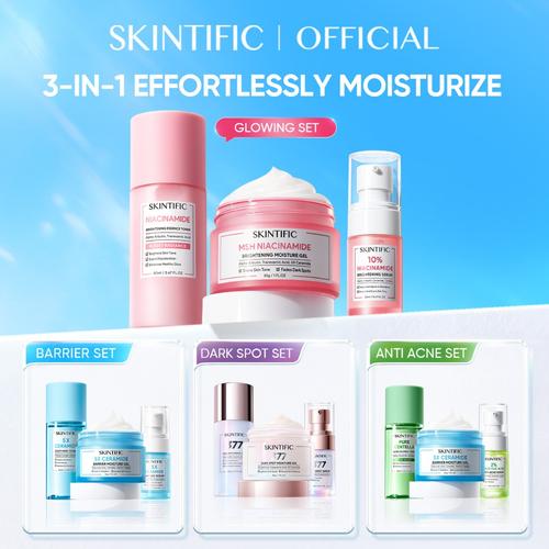 Promo SKINTIFIC 6pcs Paket-Skincare Set | Serum Moisturizer Gel Toner ...