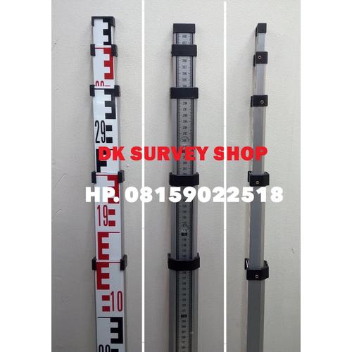 Jual RAMBU MISTAR BAK UKUR 5M/5 METER/ LEVELLING/ALUMINIUM STAFF 5 M ...