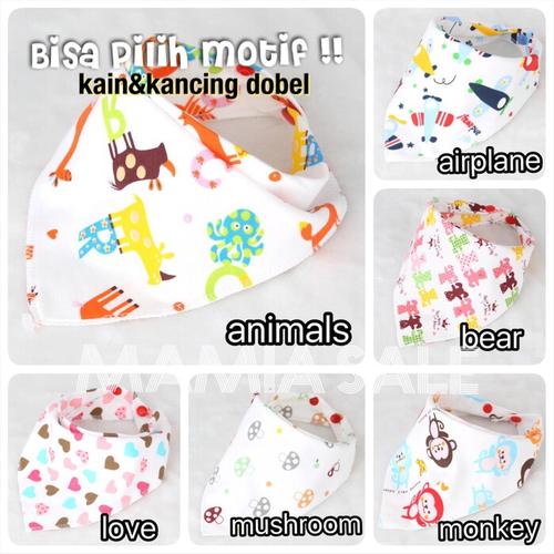Jual slaber bayi kain katun segitiga baby bibs cotton slabber celemek ...