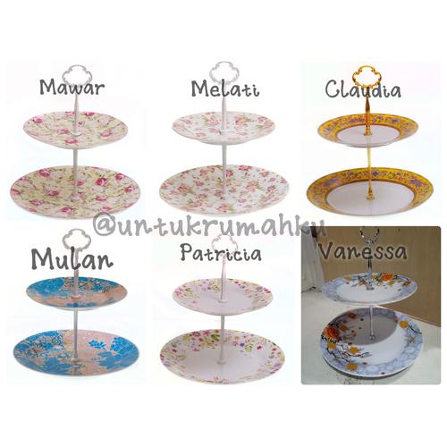Jual Piring saji 2 susun Vicenza P24N untuk tea time / cupcakes / kue - Jakarta Utara - Untuk ...