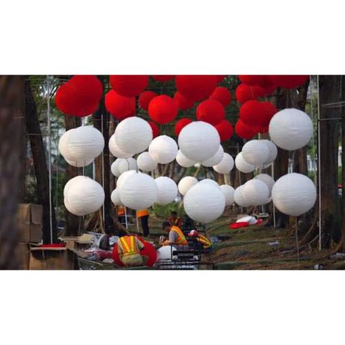 Jual lampion merah putih size 20cm / lampion merah / lampion putih ...