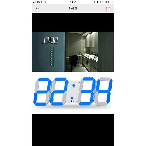 Jual Jam Dinding Digital LED Besar Tampilan Waktu 12/24 Jam - Orange ...