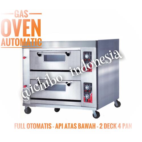 Jual Gas oven roti kue 2 dek 4 loyang full otomatis api atas bawah ...