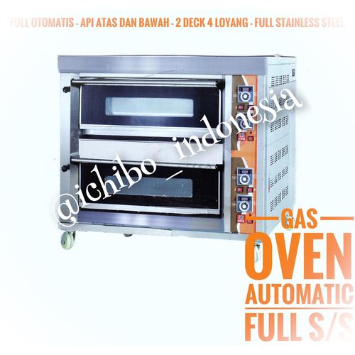 Jual Gas oven roti kue 2 dek 4 loyang full otomatis full stainless ...