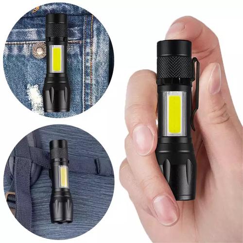 Jual Senter cob led senter saku pocket flashlight CLIP DUS BIRU ...