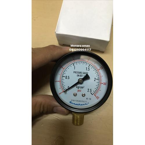 Jual Pressure gauge / manometer 2,5” black steel armatherm - Jakarta ...