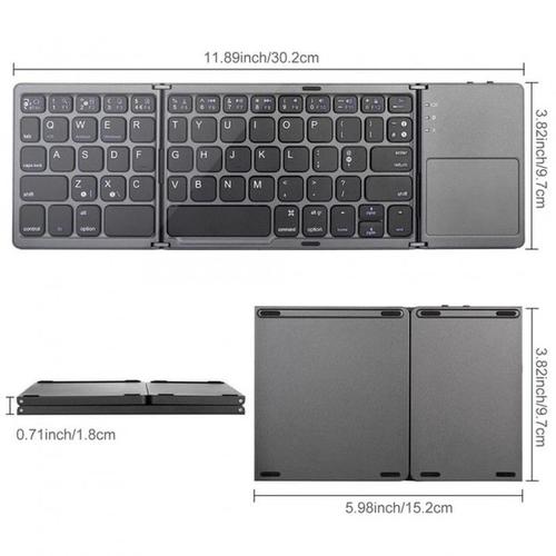 Jual Foldable Wireless Keyboard Bluetooth Keyboard Touchpad Trackpad ...