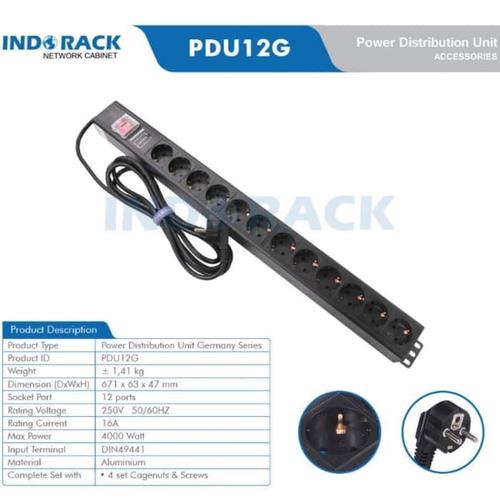 Jual INDORACK PDU12G PDU 12G Power Distribution Unit 12 Outlet Colokan ...