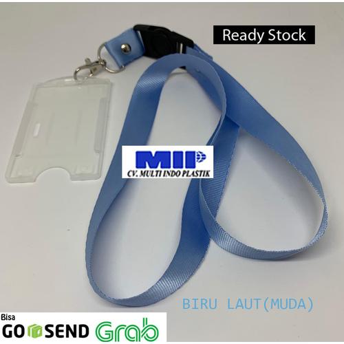 Jual Tali nametag biru muda/tali gantungan id card/tempat id card ...