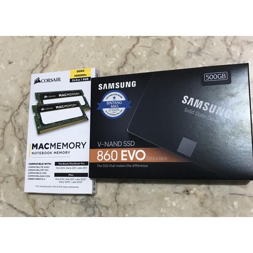 Jual Paket SSD 500gb + RAM 8gb for MacBook Pro A1278 2010 *Mac CePAT ...