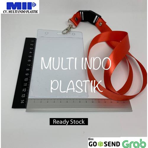 Jual Lanyard merah/uk 9 x 12.5/ tali gantungan id card/tali nametag ...