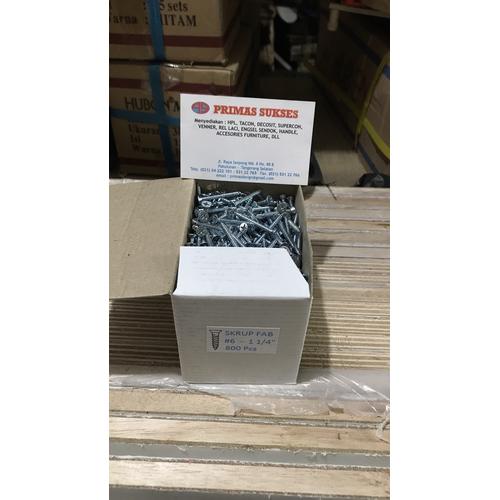 Jual (800PCS) #6 x 3 CM Sekrup FAB Taping Screw Sekrup Skrup Kayu 1 Dus ...