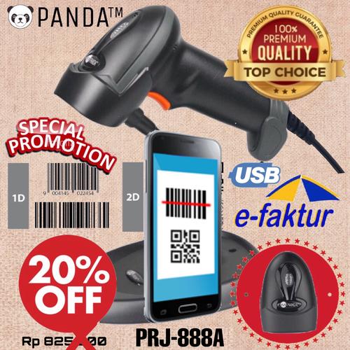 Promo 2D BARCODE SCANNER E-FAKTUR PANDA PRJ-888A AUTO+STAND(QR Code ...