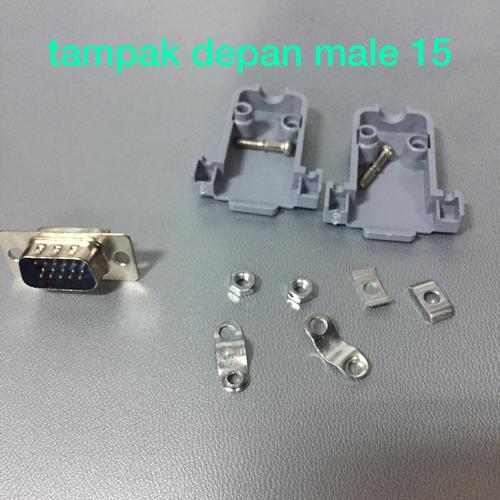Jual Gender Vga Male 15 Pin Socket Plug Solder DB15 Lubang Conector Vga ...