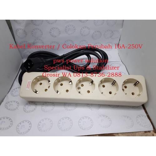 Jual Colokan kabel sambungan konverter ups iec ups Iec 5soket+kabel 16A ...