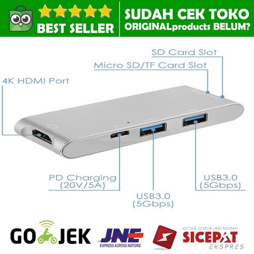 Jual Hyperdrive Alternative USB C 6IN1 HDMI CARD READER HUB NEW MACBOOK ...