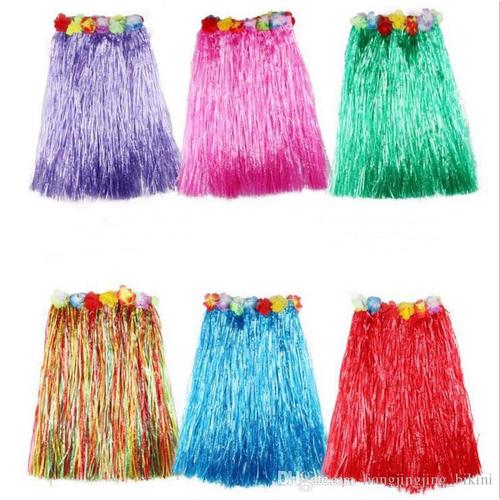 Jual rok hawai rumbai dari tali rafia warna warni pentas anak - Kab ...
