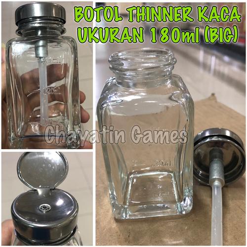 Jual Botol Thinner / Tempat Thinner KACA Ukuran 180ml - BIG - Plastik ...