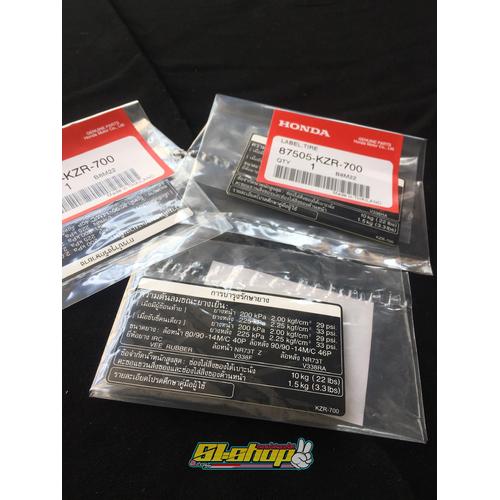 Jual Label tire . Label ban . Sticker warning original honda thailand ...