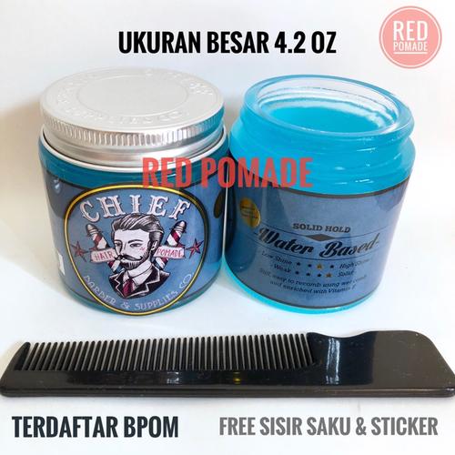 Jual CHIEF POMADE BLUE MEDIUM WATER BASED 4.2 OZ UKURAN BESAR + FREE ...