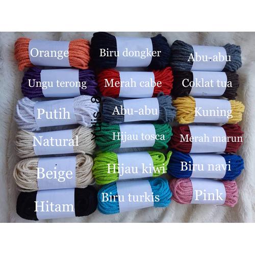 Jual Benang macrame /Tali katun premium warna, size 4mm - Kab. Klaten ...