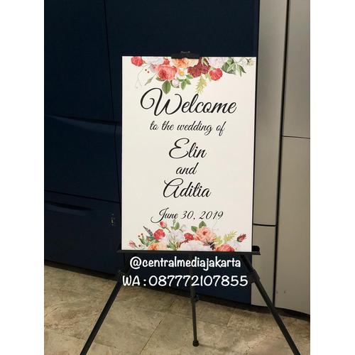 Jual Welcome Sign Wedding Custom | Welcome Signage Custom - TANPA KAKI ...
