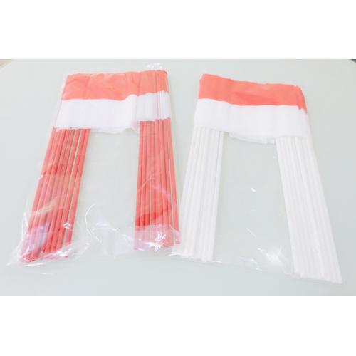 Jual bendera stik merah putih plastik isi 20 / bendera indonesia stick ...