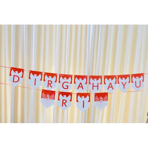 Jual banner dirgahayu ri garuda / bunting flag DIRGAHAYU RI merah putih ...
